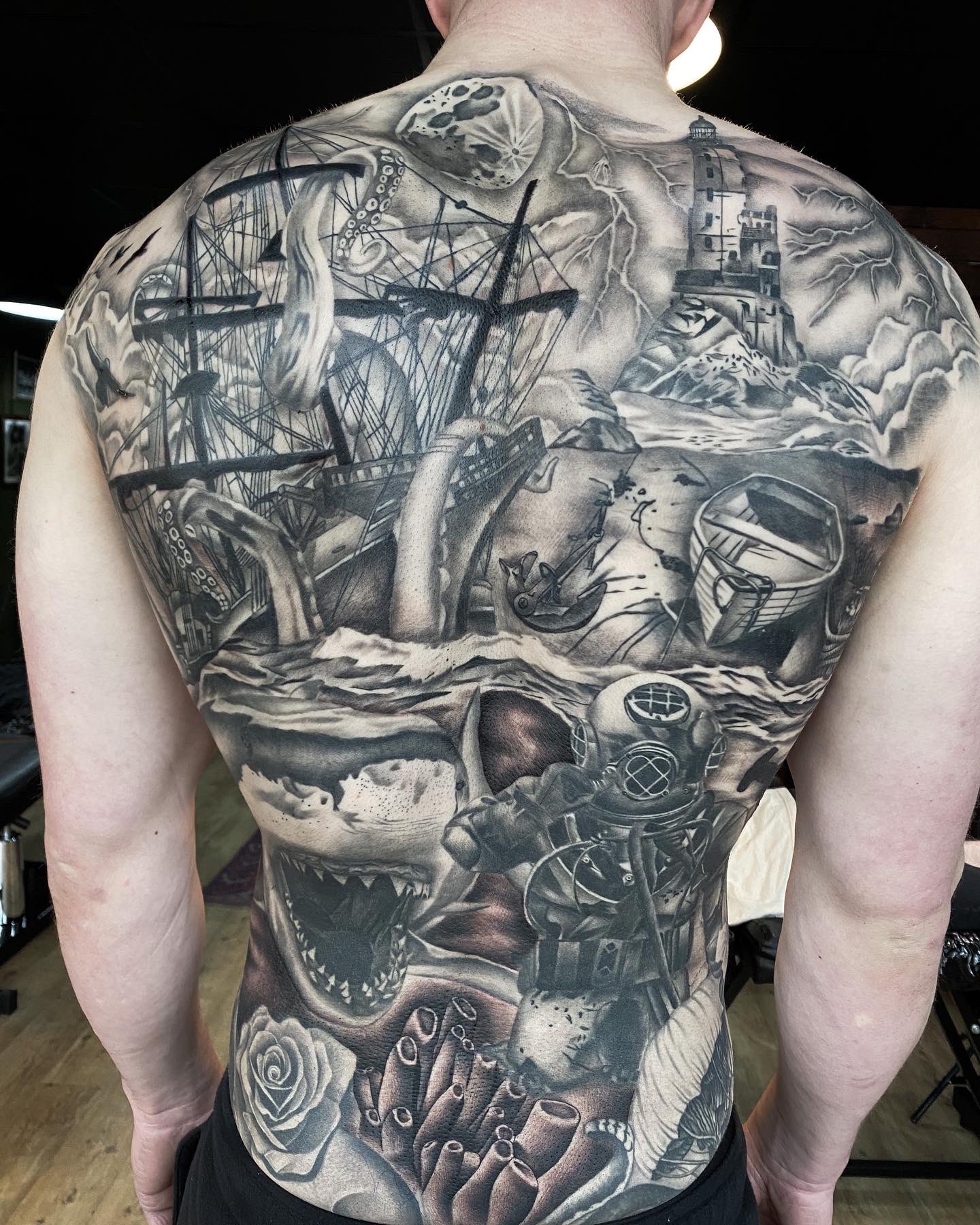 Pirate Ship Back Tattoo Ship By Terry Mayo: TattooNOW