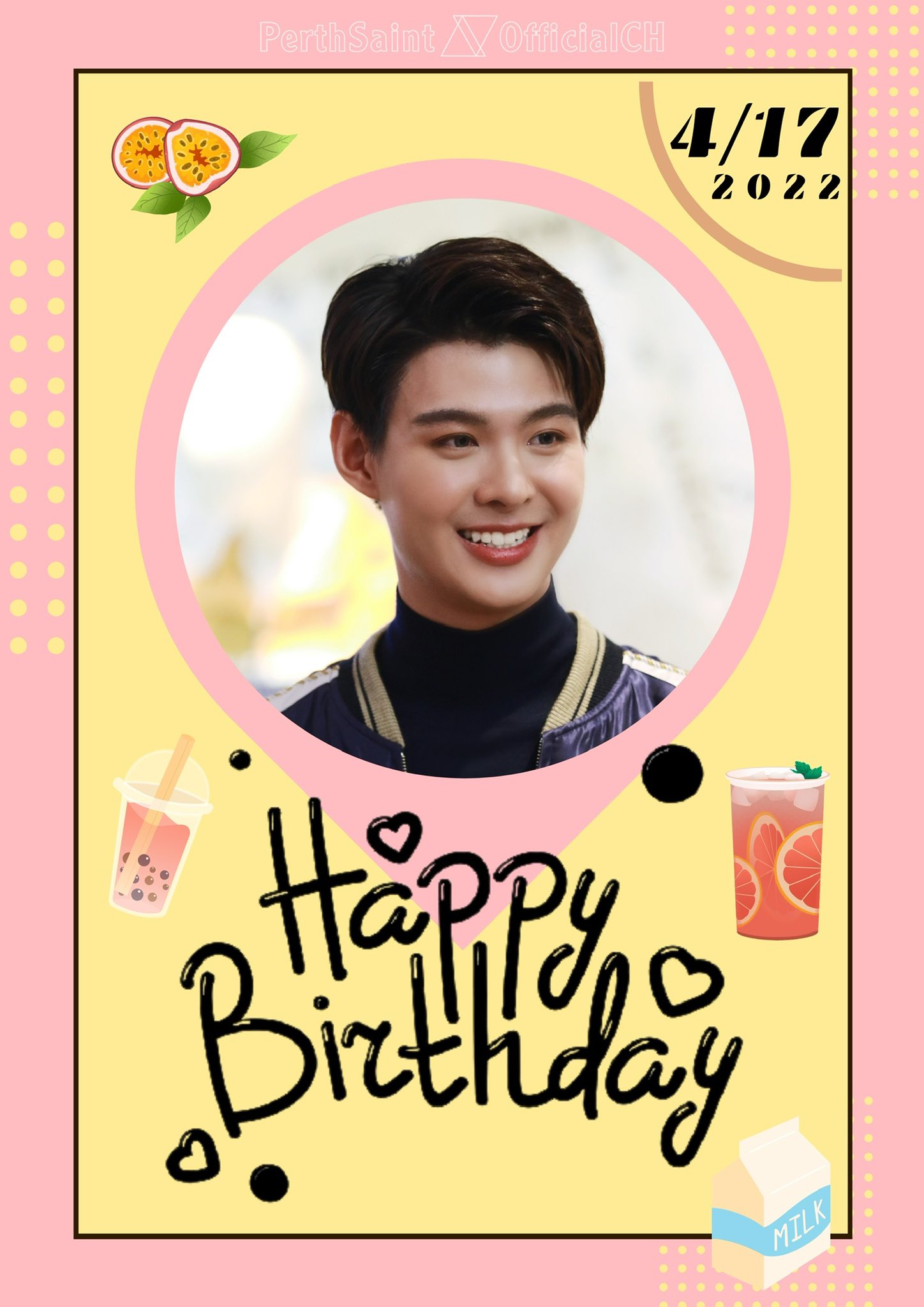 PerthSaint_OfficialCH on Twitter: "Happy SongKran Day. ️‍🔥 Happy Birthday to SaintSup Bubble Tea ...