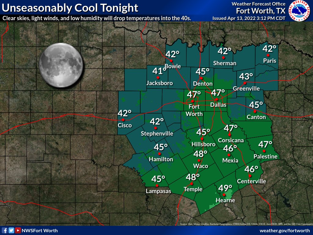 Nws Fort Worth On Twitter Clear Skies Light Winds And Low Humidity