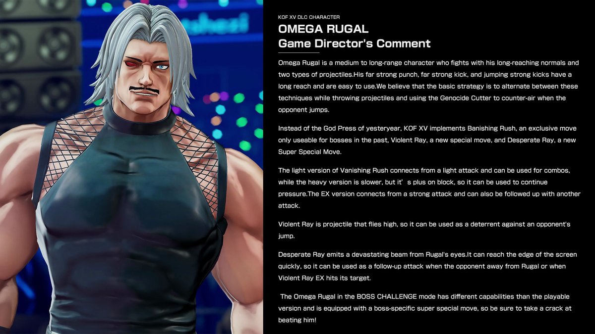 KOFXV Omega Rugal Game Director's Comment : r/kof
