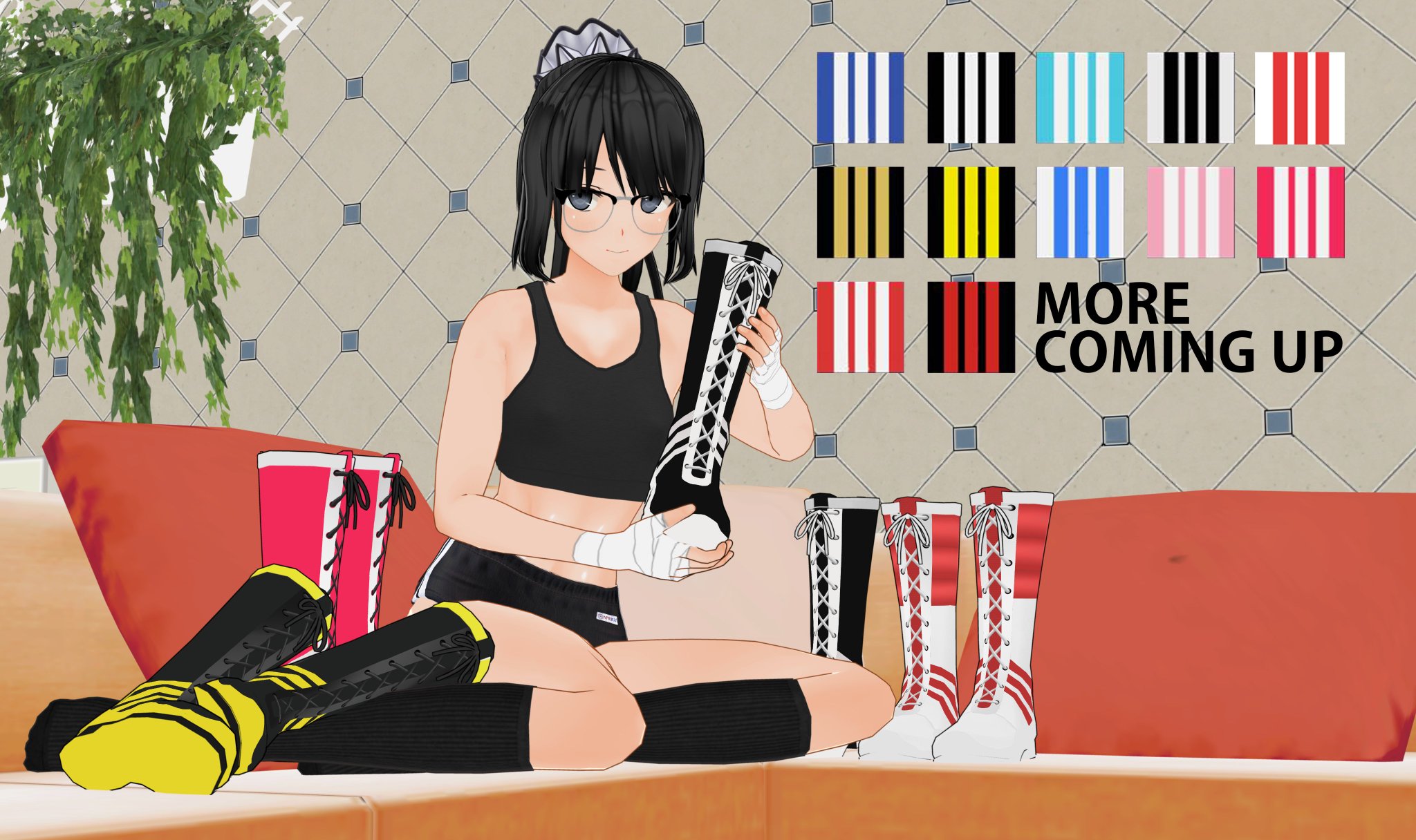 Bravocontect on Twitter: "#COM3D2 #カスタムオーダーメイド3D2 Some roughly-home-made boxing/wrestle boots ...