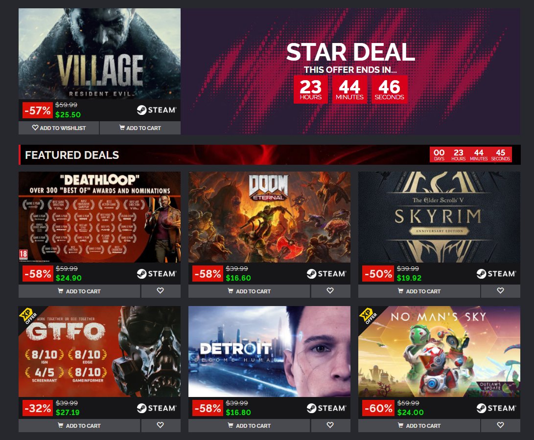 Wario64 on Twitter: "Resident Evil Village (Steam) is $25.50 at GMG, and more deals https://t.co ...