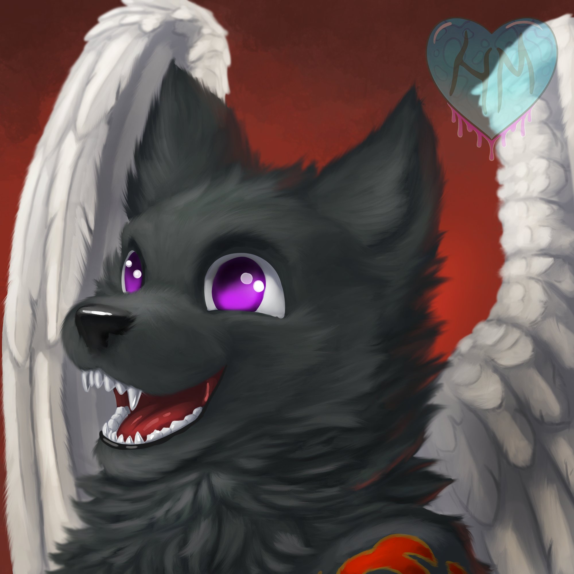 Winged Fire Wolf Pup