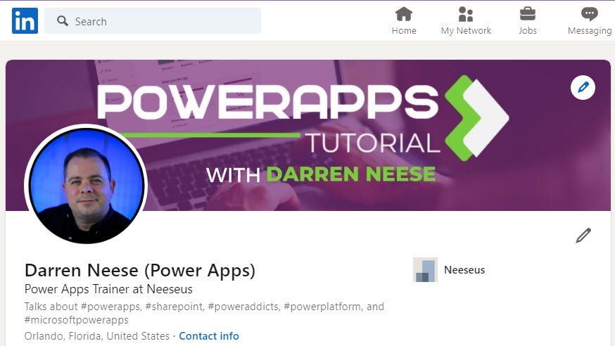Darren Neese, #PowerAppsTutorial on Twitter: "For those of you on LinkedIn, please send me a ...
