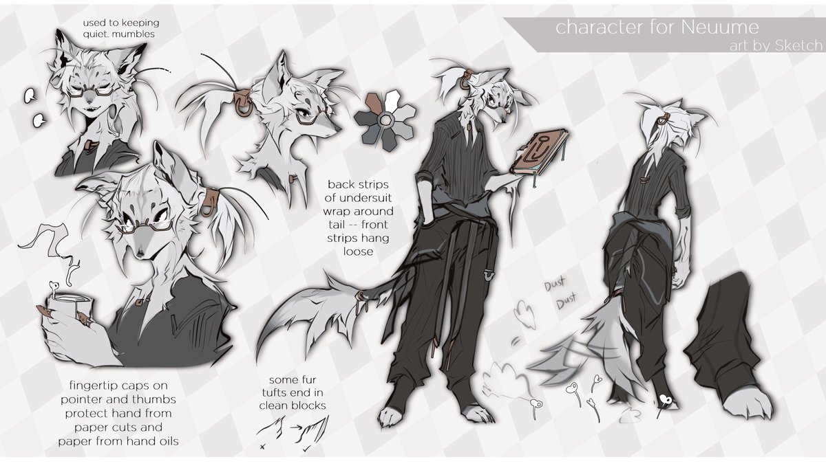 「character design for @/neuume ! young archivist 」🔞 sketch ( @sketch on ...
