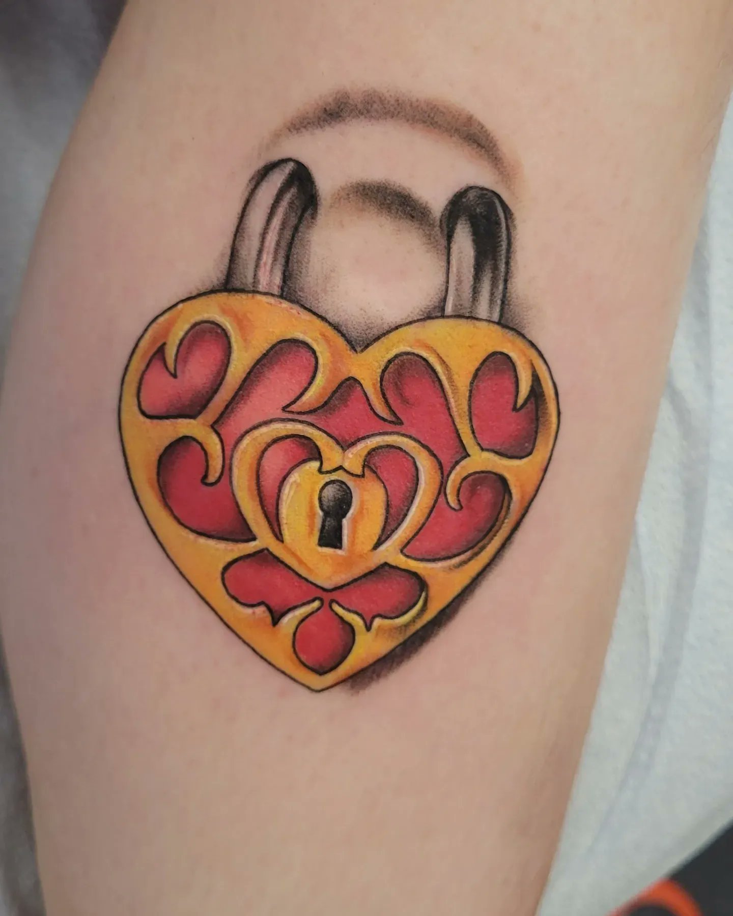 Traditional Heart Locket Tattoo