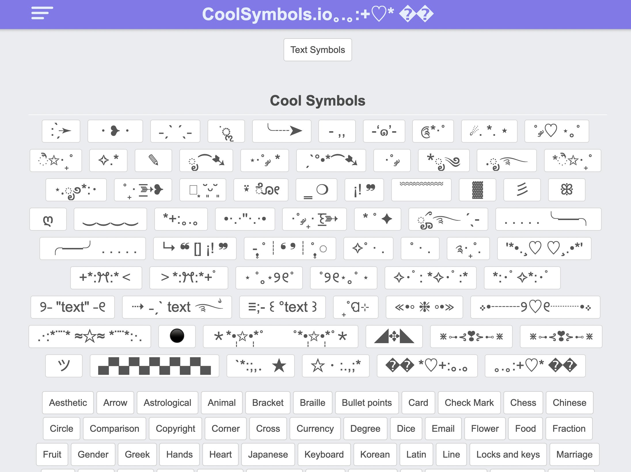 Cool Symbols And Meanings