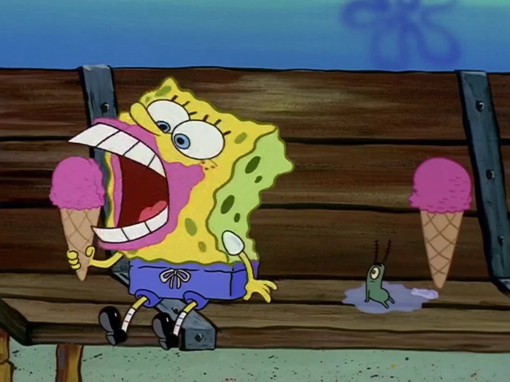 Spongebob Eating Ice Cream Gif