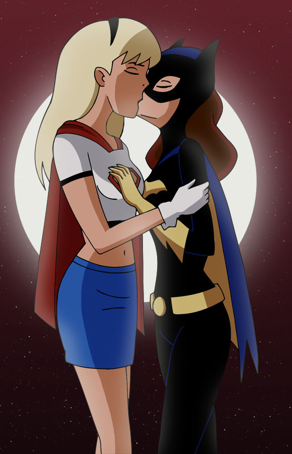 Batgirl And Supergirl Kiss