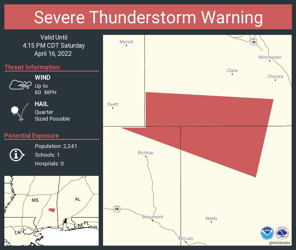 Nws Mobile On Twitter Severe Thunderstorm Warning Including Greene