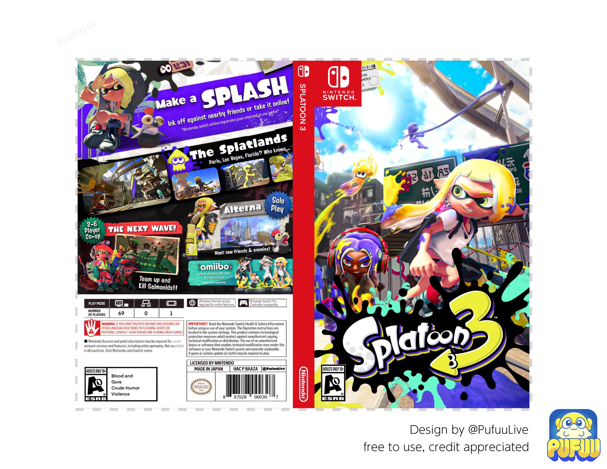 Pufuu 🐡 on Twitter: "free to use 😳 Full resolution Splatoon 3 box art: https://t.co/mhtVX3ttMX 🖨 ...