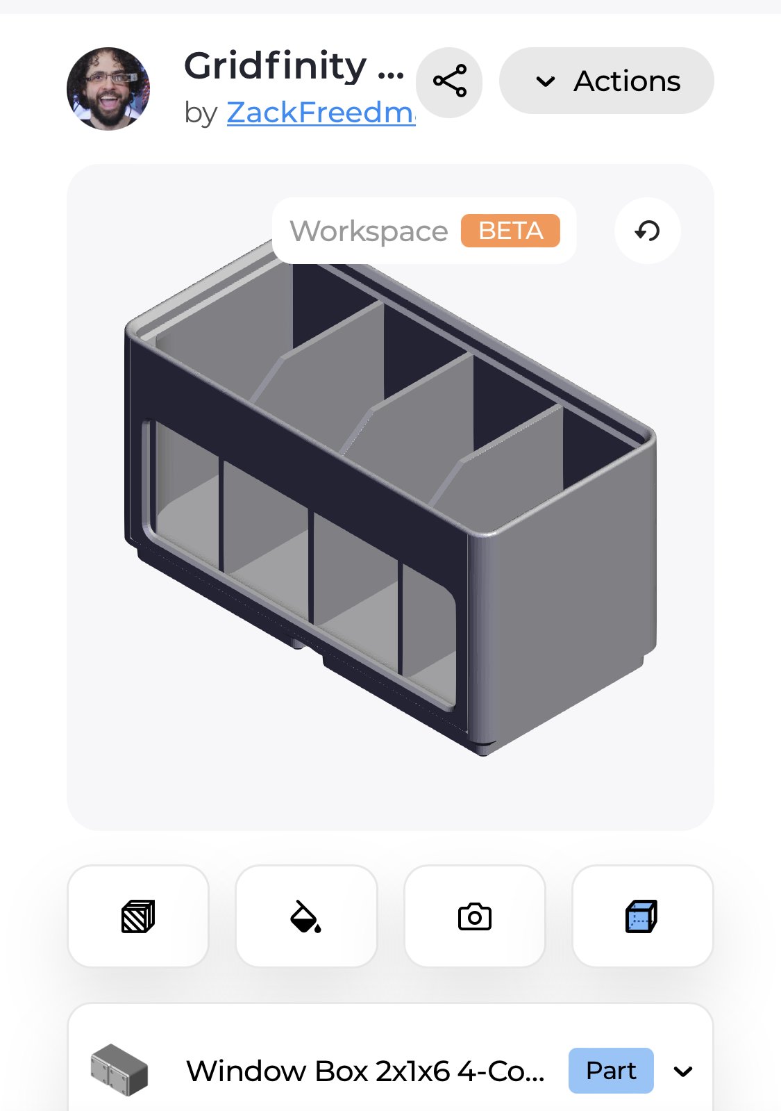 Zack Freedman on Twitter: "The 2-, 4-, and 5-compartment #Gridfinity window bins are currently ...