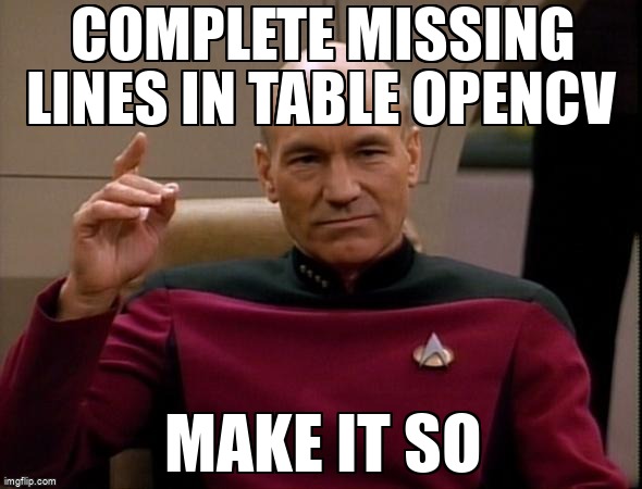 Meme Overflow On Twitter Complete Missing Lines In Table Opencv
