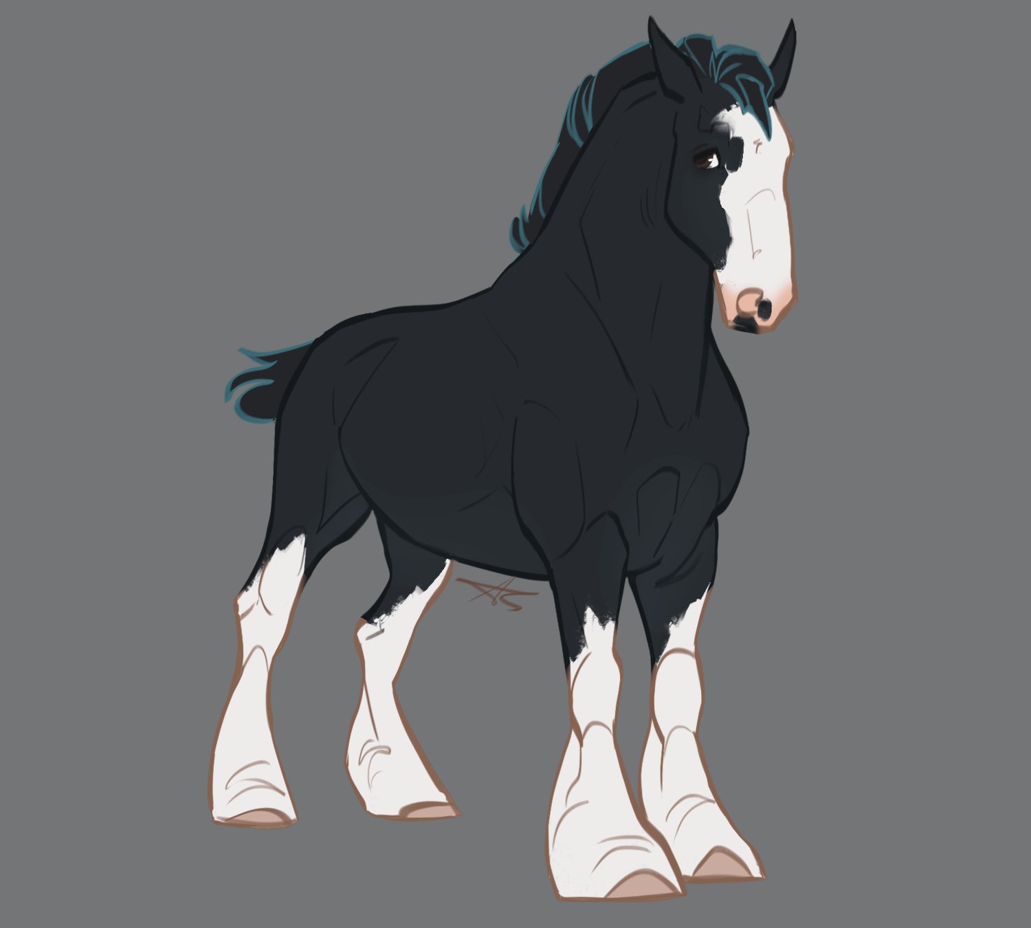 Clydesdale Horse Drawing