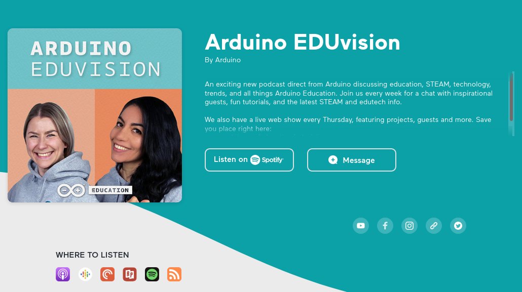 Arduino on Twitter: "Take a listen to the Arduino EDUvision podcast before you head back to ...