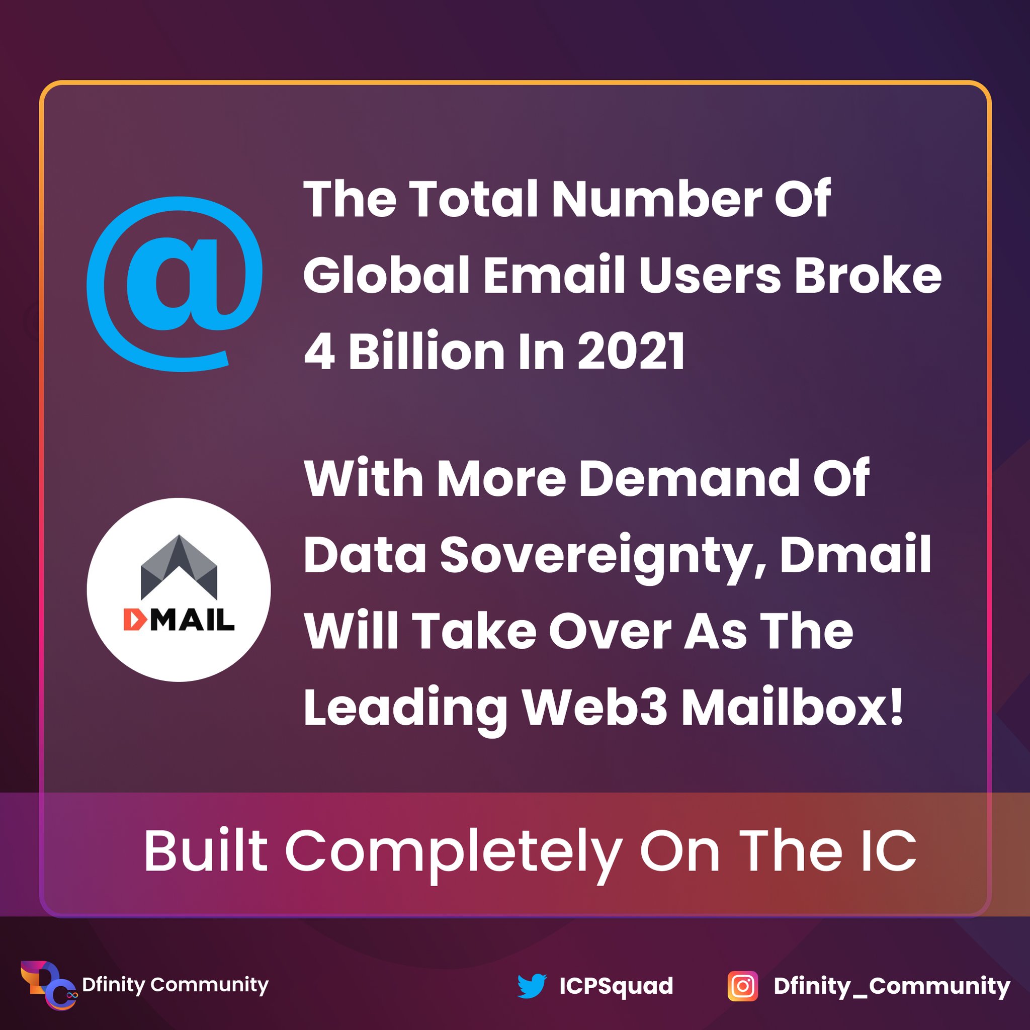 Dfinity Community ∞ on Twitter: "If you haven't ready, look into @dmailofficial! 📧🚀 Next ...