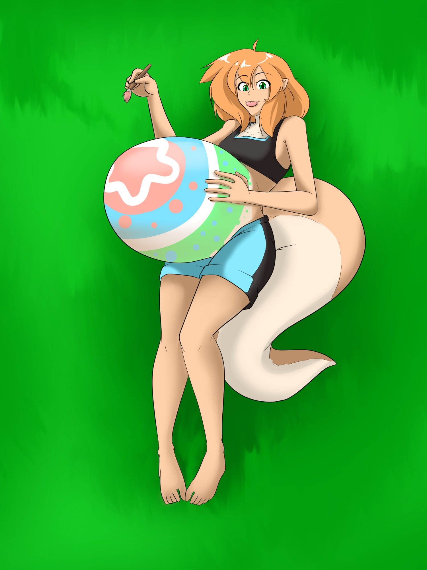 Himitsu on Twitter: "Happy Easter All! Gecky couldn't wait to paint the egg she was working on ...