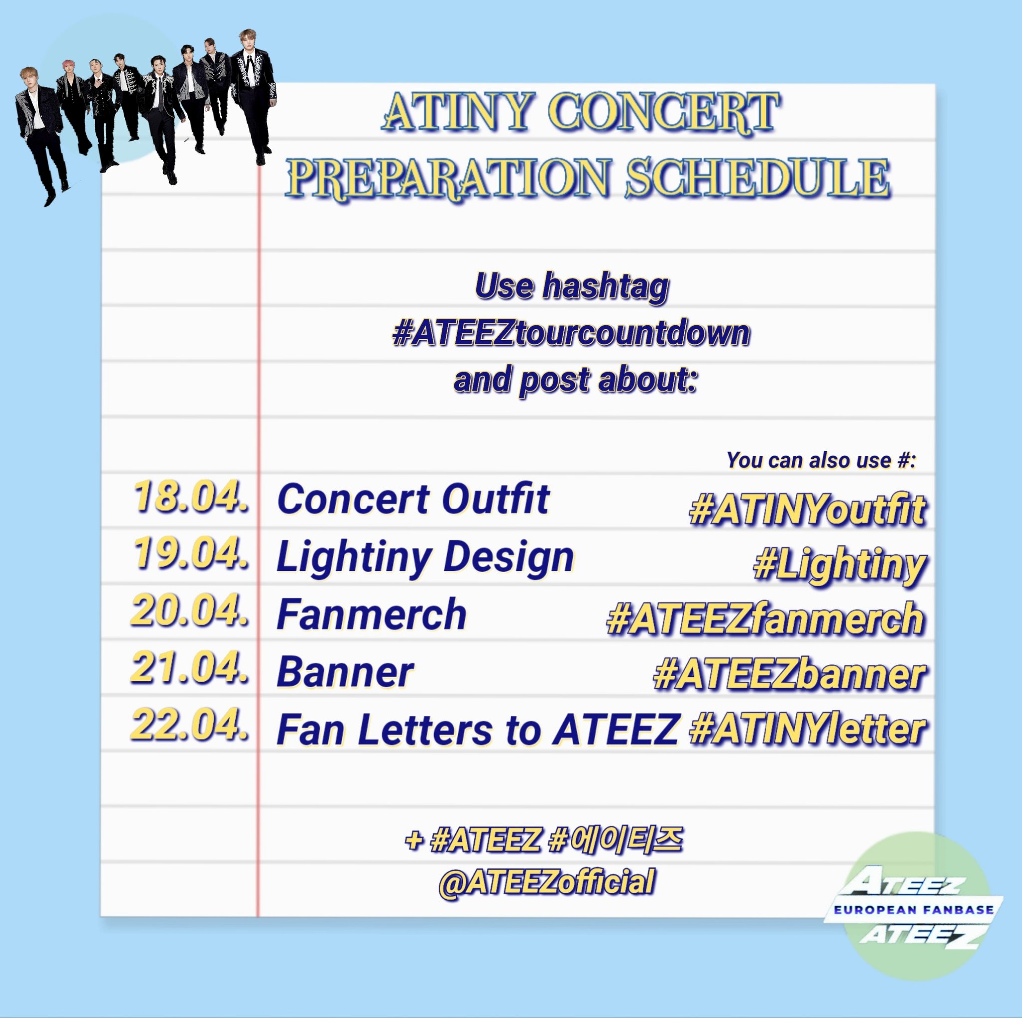 ATEEZ System on Twitter: "ATINY CONCERT PREPARATION SCHEDULE! Atinys, don't forget to use the ...