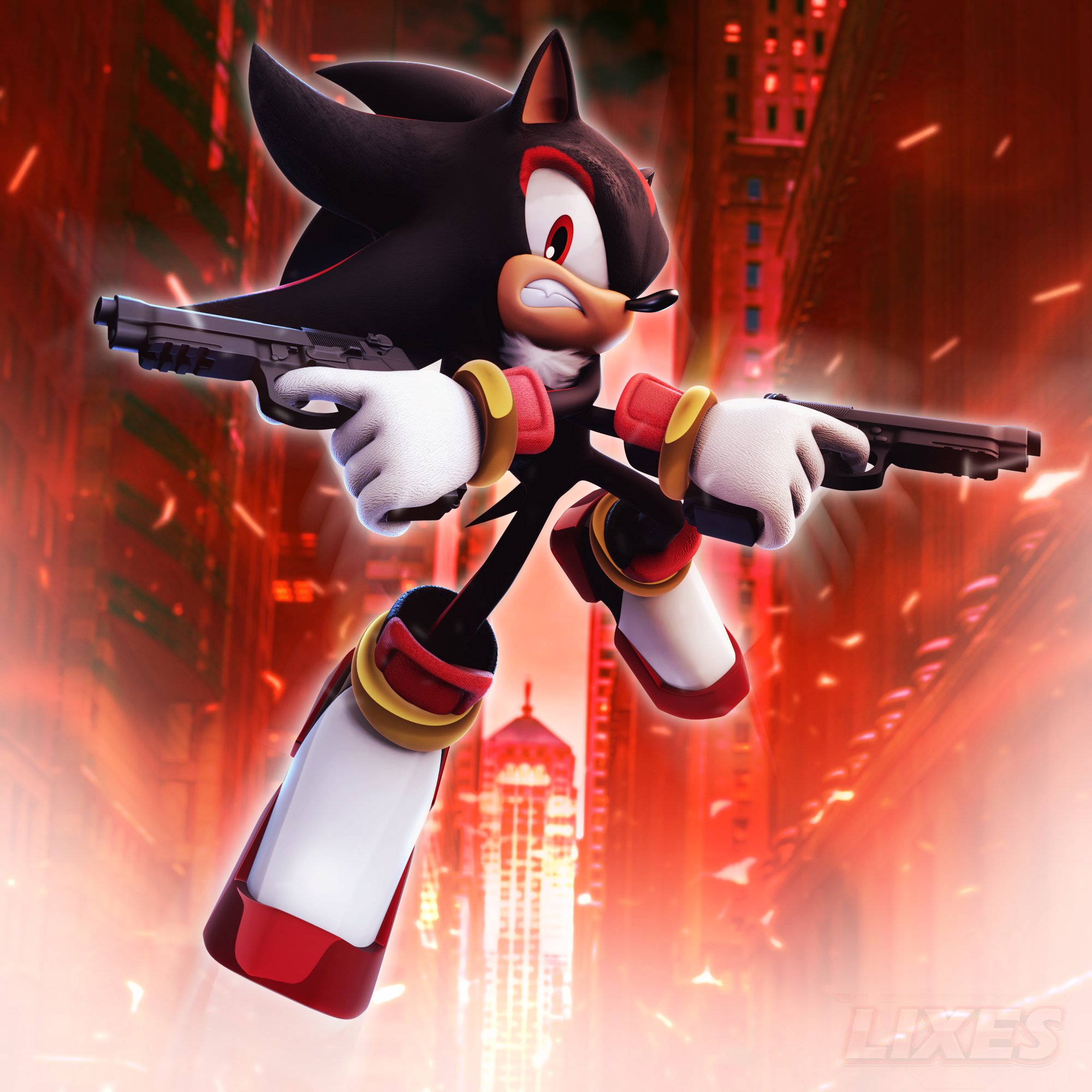 Shadow The Hedgehog With A Gun Wallpaper
