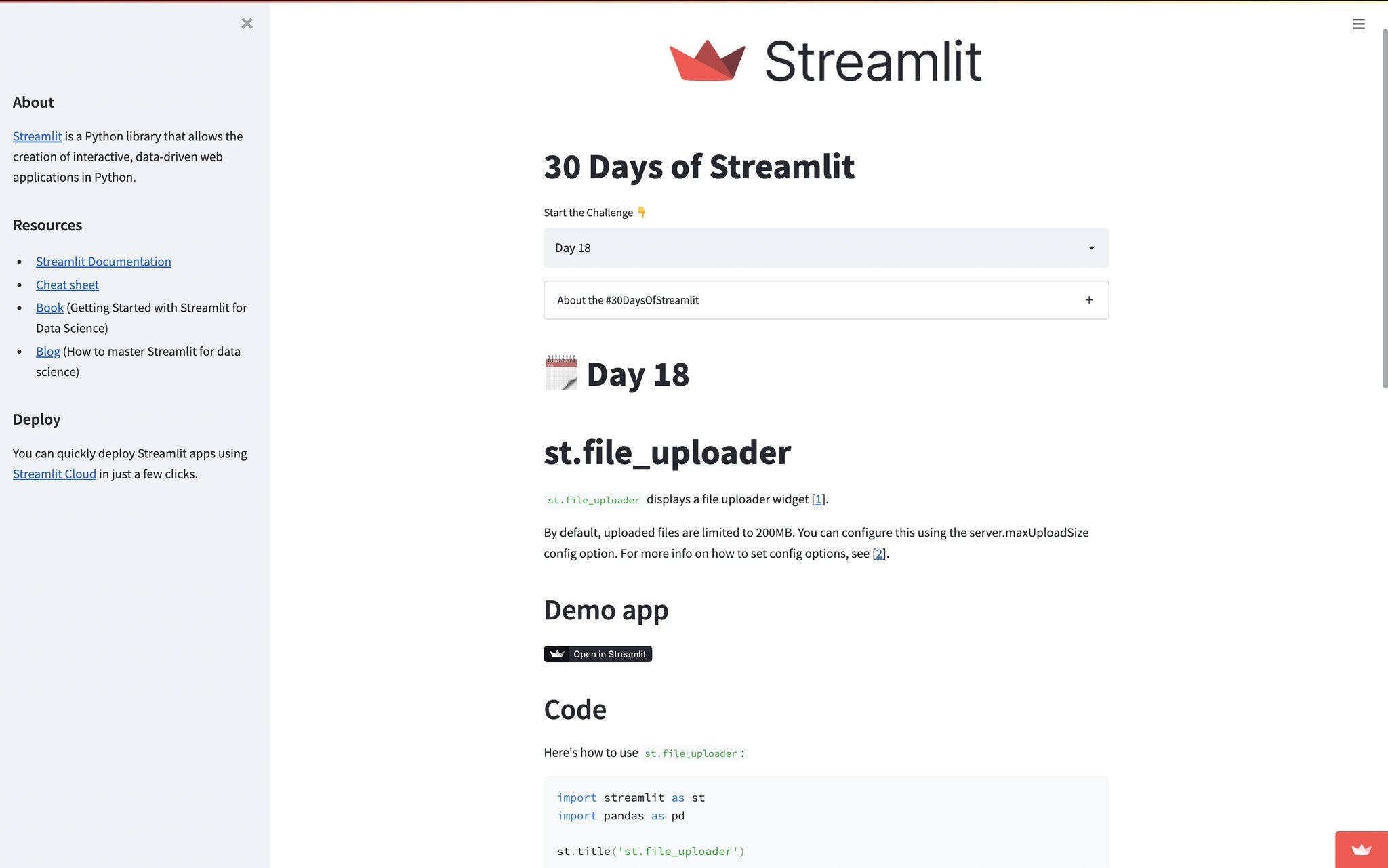 streamlit on Twitter: "🗓️ Day 18 of #30DaysOfStreamlit 🪧 st.file_uploader 👉 Go to https://t.co ...