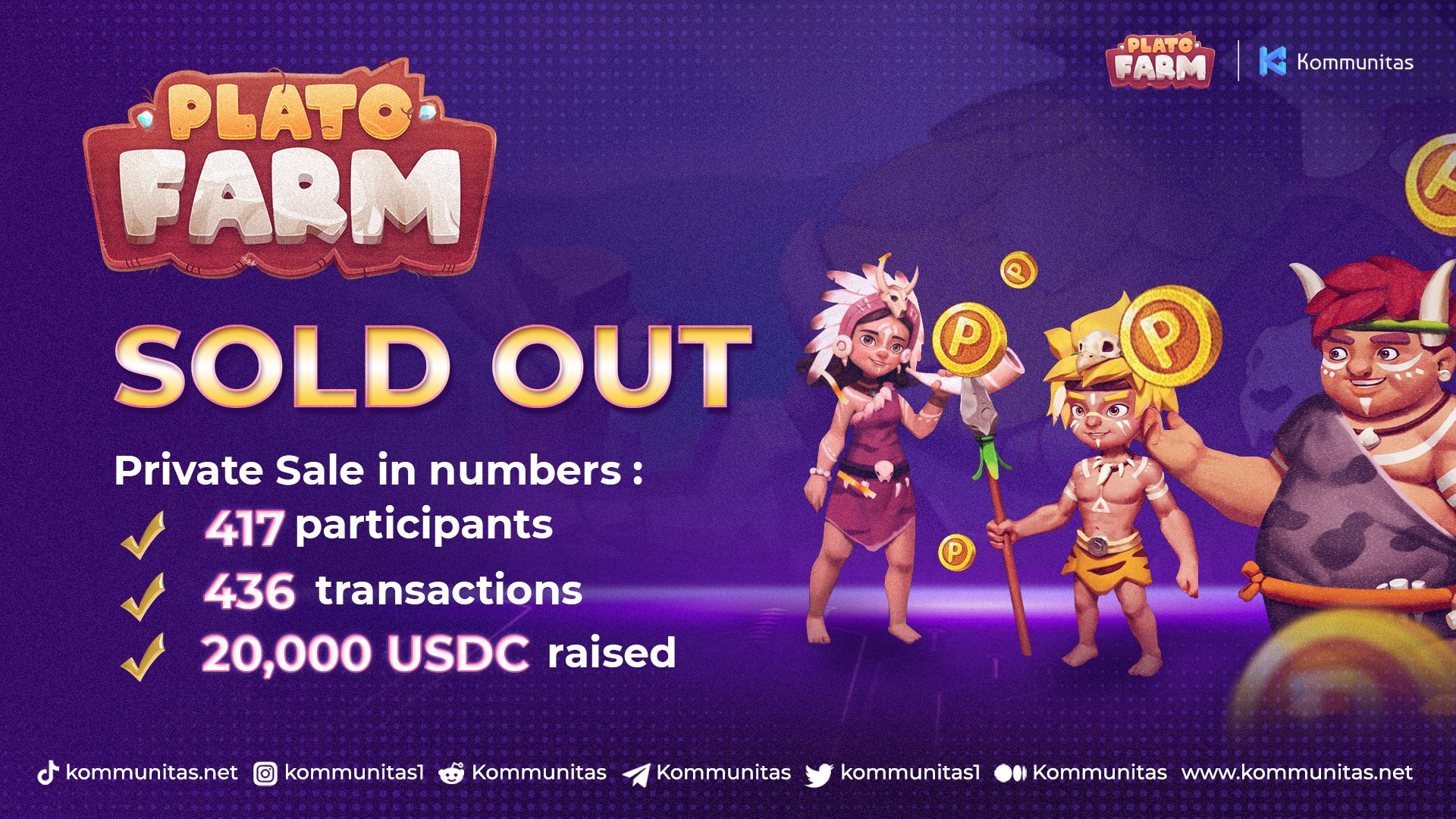 Kommunitas.net Official on Twitter: "🥳 Our Private Sale with @Plato_Farm has officially sold out ...