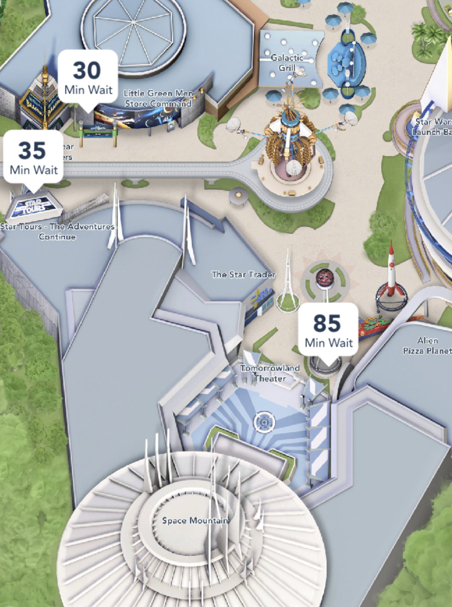 Space Mountain Disney World Layout