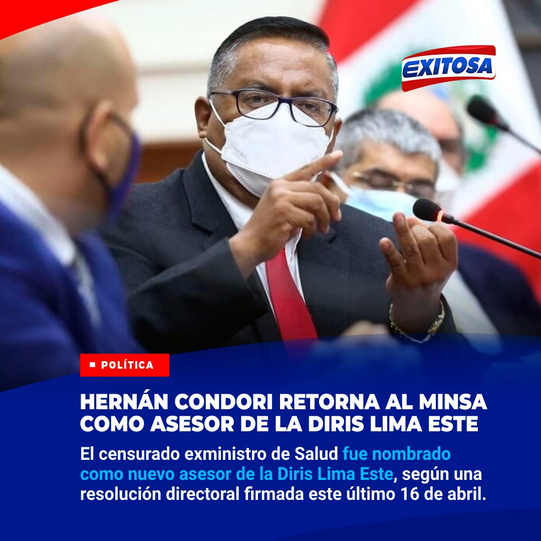 Exitosa Noticias on Twitter: "🔴🔵 Hernán Condori Machado, exministro censurado por el Congreso de ...