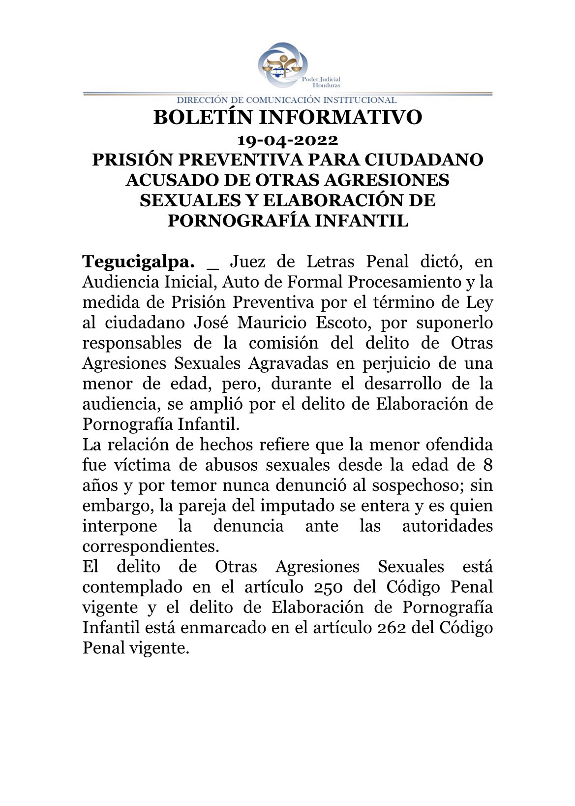 Poder Judicial Hn On Twitter Juzgadopenal De La Ciudad De