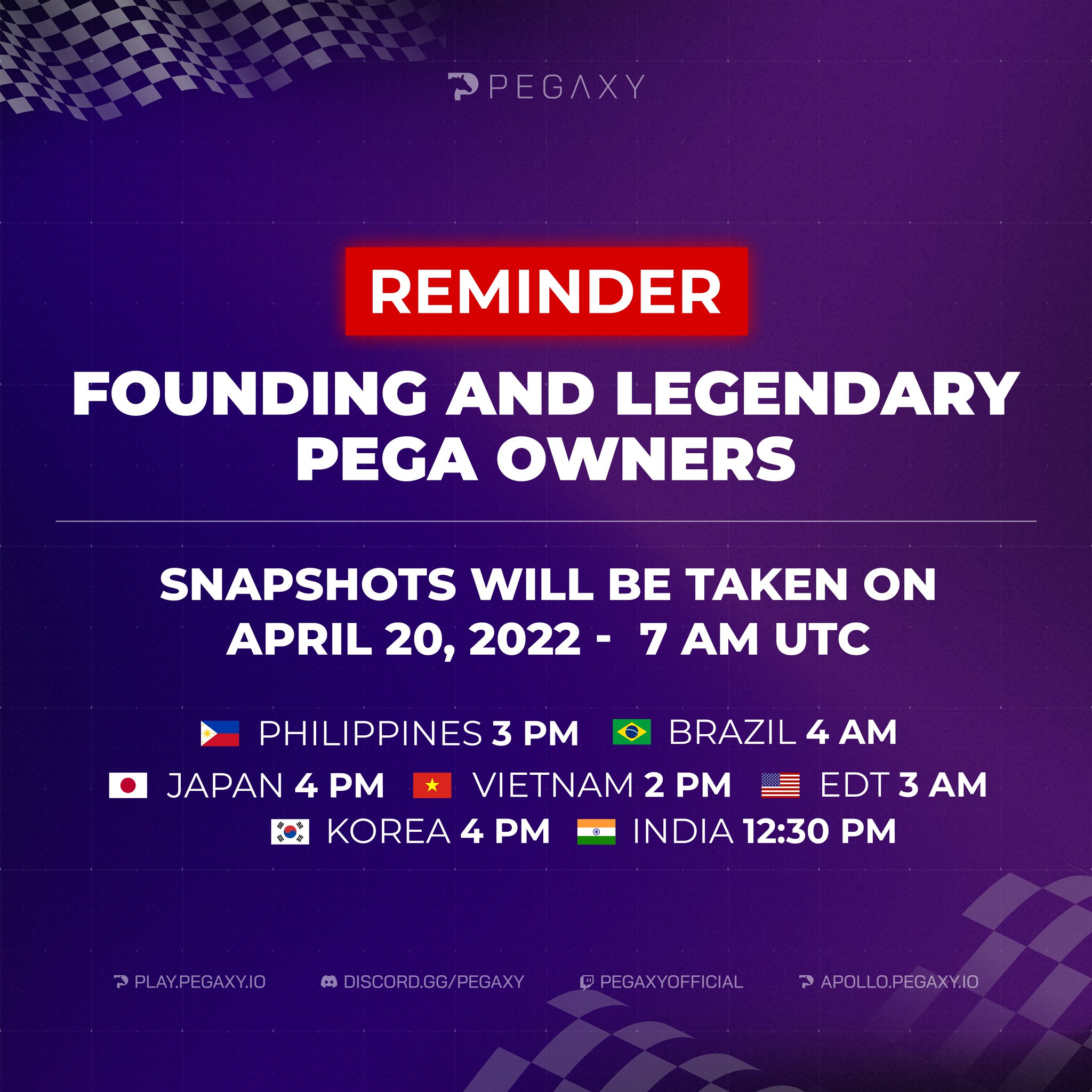 Pegaxy on Twitter: "Don't forget: Snapshots will be taken in 1 HOUR! 📸 The Pegaxy mobile app ...