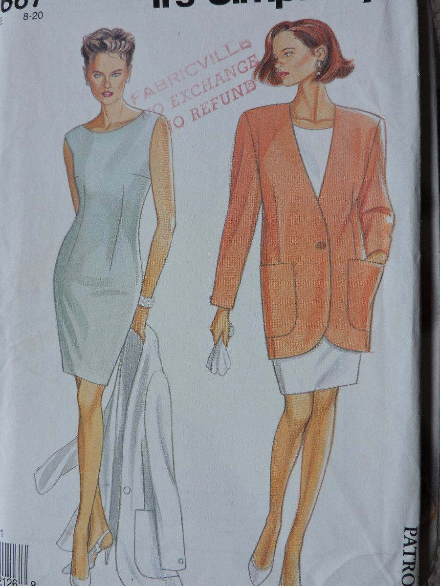 Patterns Sewing & Fiber Factory Fold 1990s Jacket and Dress Pattern ...