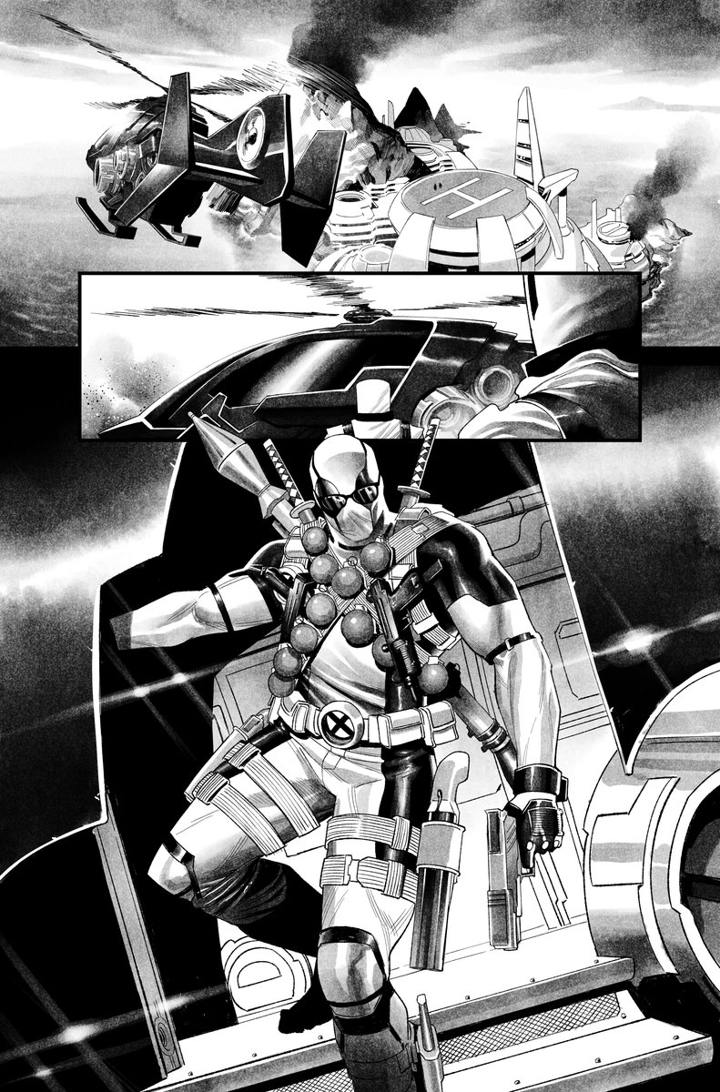 Deadpool Comic Strip Black And White