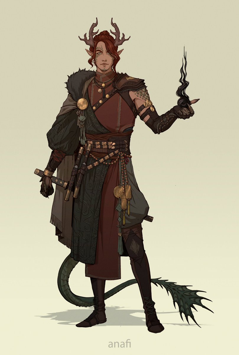 Half Dragon Half Human Male Drawing