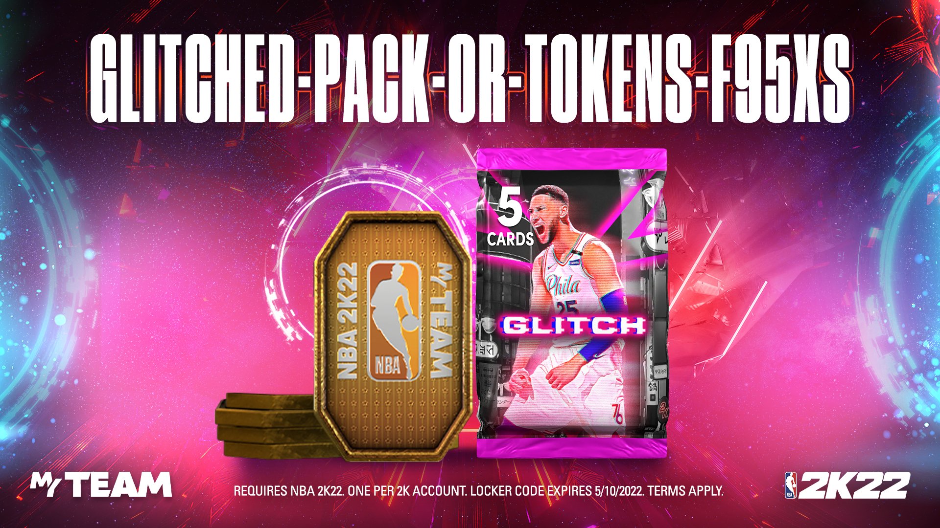 NBA 2K22 MyTEAM on Twitter: "Locker Code 🚨 Use this code for a Glitched Pack or 5 tokens ...