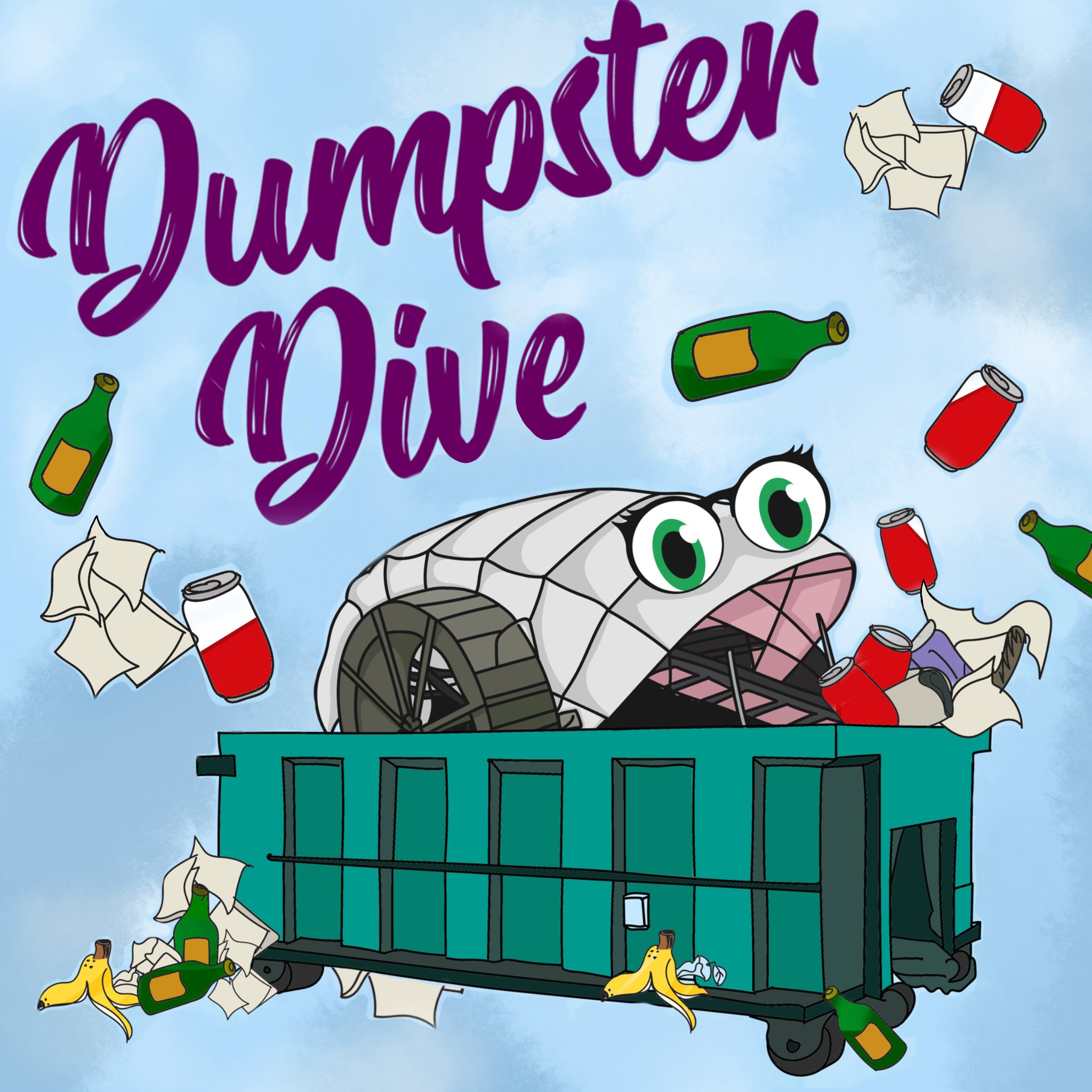 Dumpster Diving Cartoon