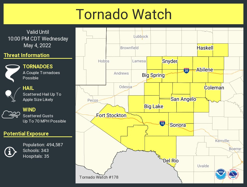 Nws Tornado On Twitter A Tornado Watch Has Been Issued For Parts Of