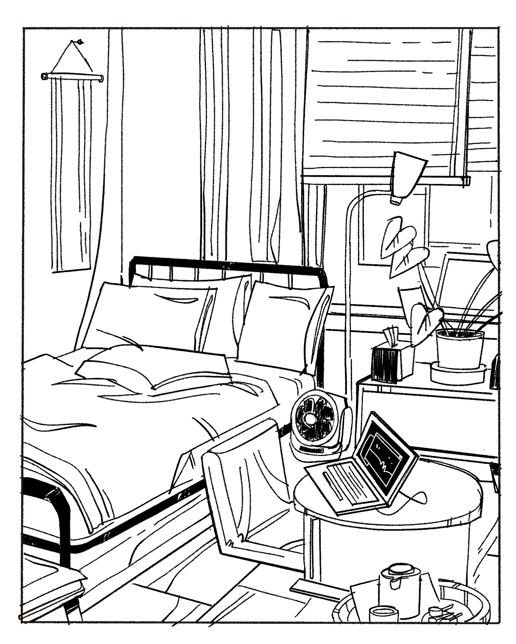 Messy Bedroom Coloring Pages
