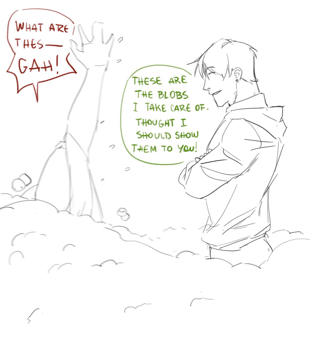 「techno meets blob 1/3 #technofanart #dreamfanart 」belaの漫画