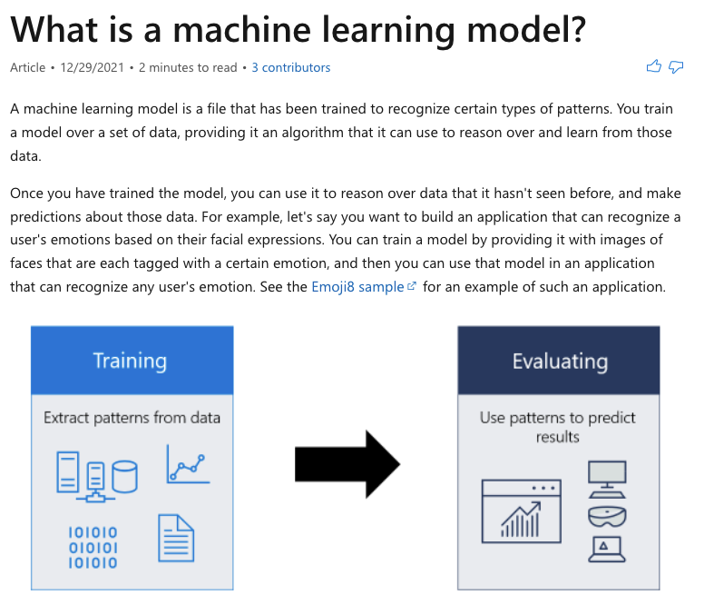 Windows Dev Docs on Twitter: "A machine learning model is a file that has been trained to ...
