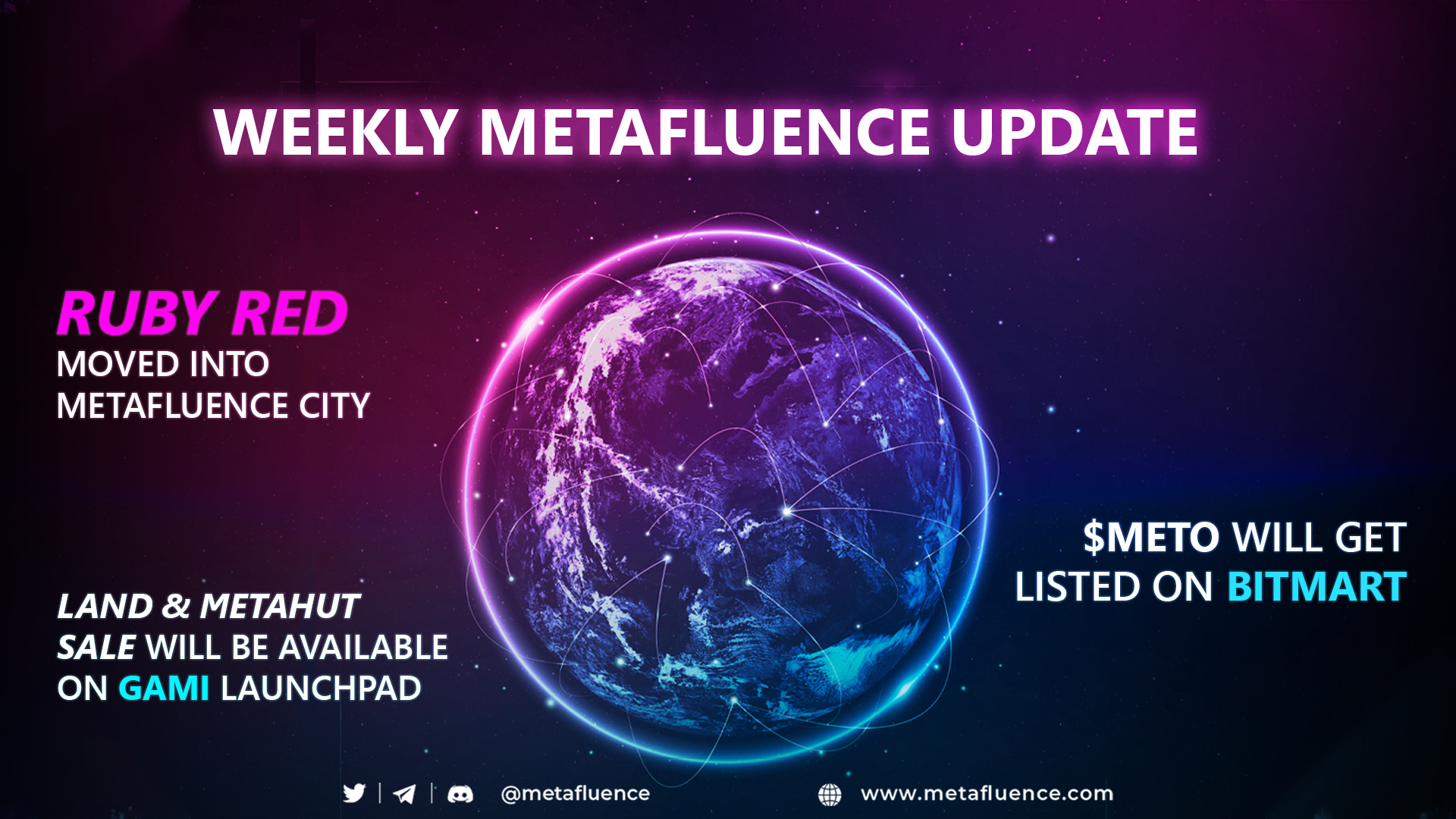 Metafluence on Twitter: "📣 Weekly #Metafluence Update: 1️⃣ Ruby Red got her new #Metahut and ...