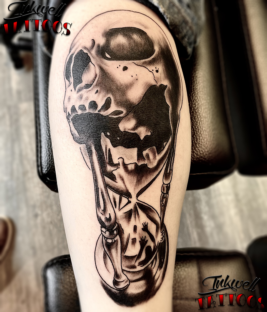 Skull Hourglass Tattoos Inkwell Tattoos On X: "Skull And Hourglass