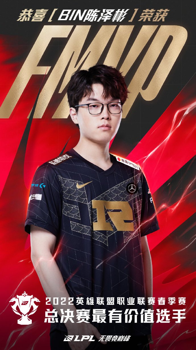 HUPU Esports on Twitter: "Congrats to Bin for winning the 2022 #LPL Spring Split FMVP! https://t ...