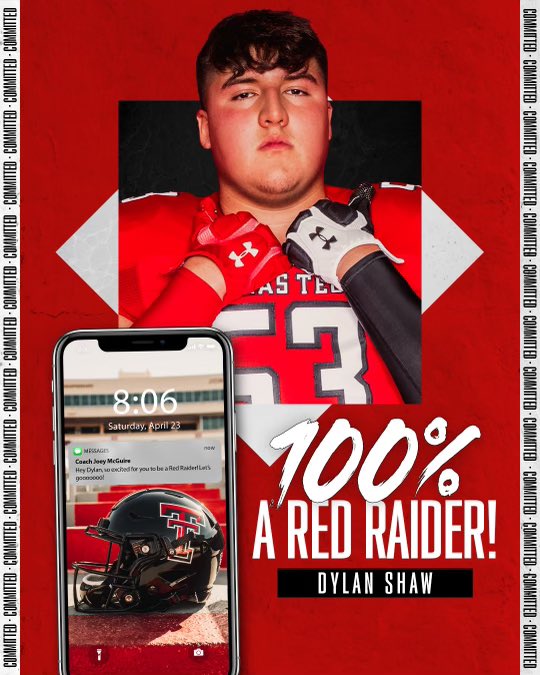 2023 3* IOL Dylan Shaw commits to Texas Tech : r/CFB