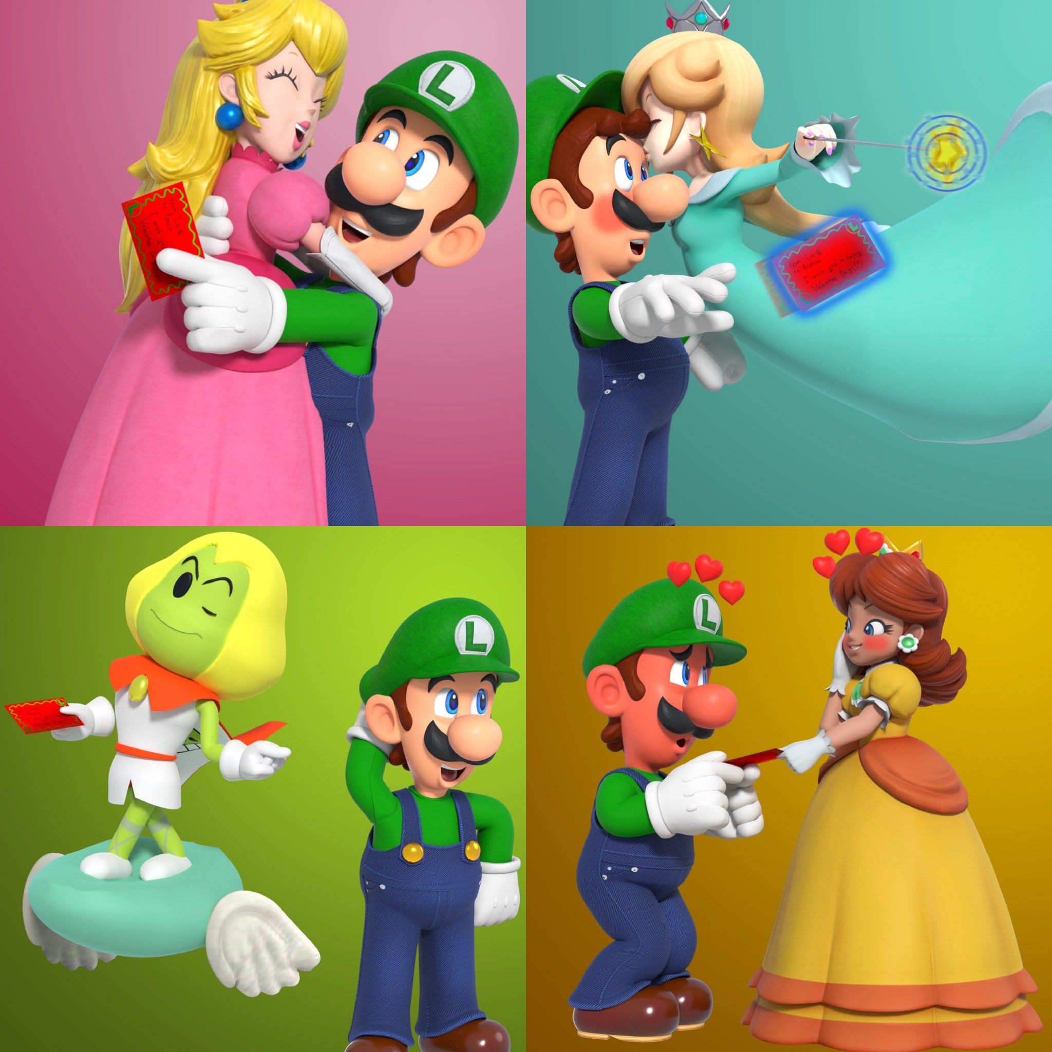 Mario And Luigi And Peach And Daisy And Rosalina