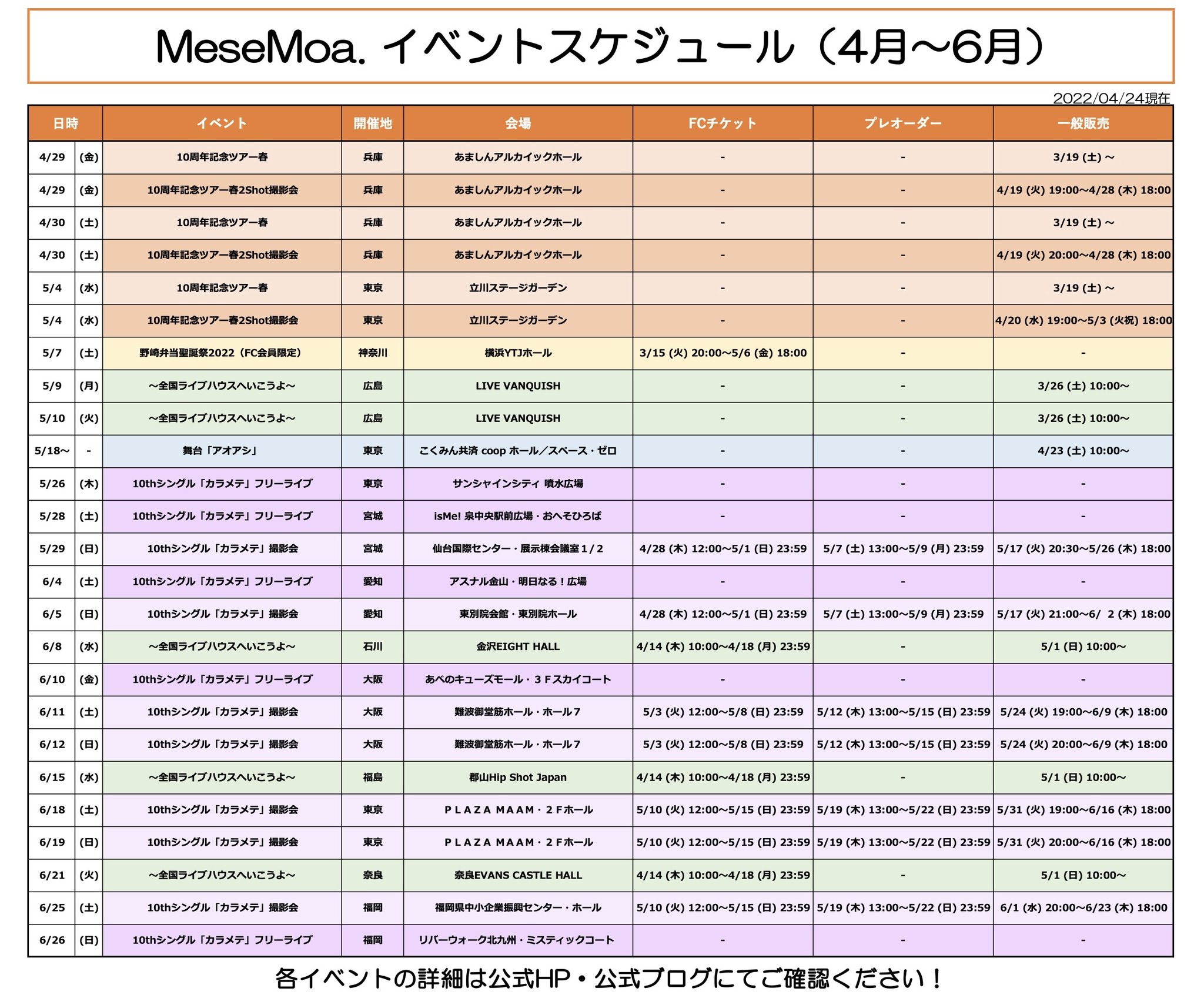 MeseMoa.公式 on Twitter: "【MeseMoa.今後の予定】※2022/04/24現在 https://t.co ...