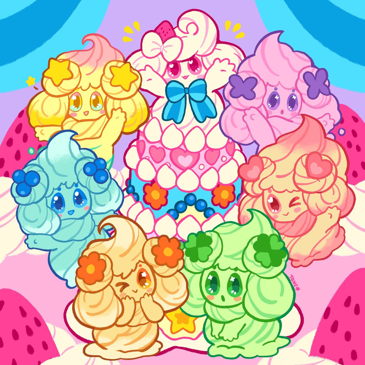 「The sweetest Pokemon around!!!! 🧁🎂🧁 」|🦇 Tiny Tone 🔜 Megacon A489 🦇のイラスト