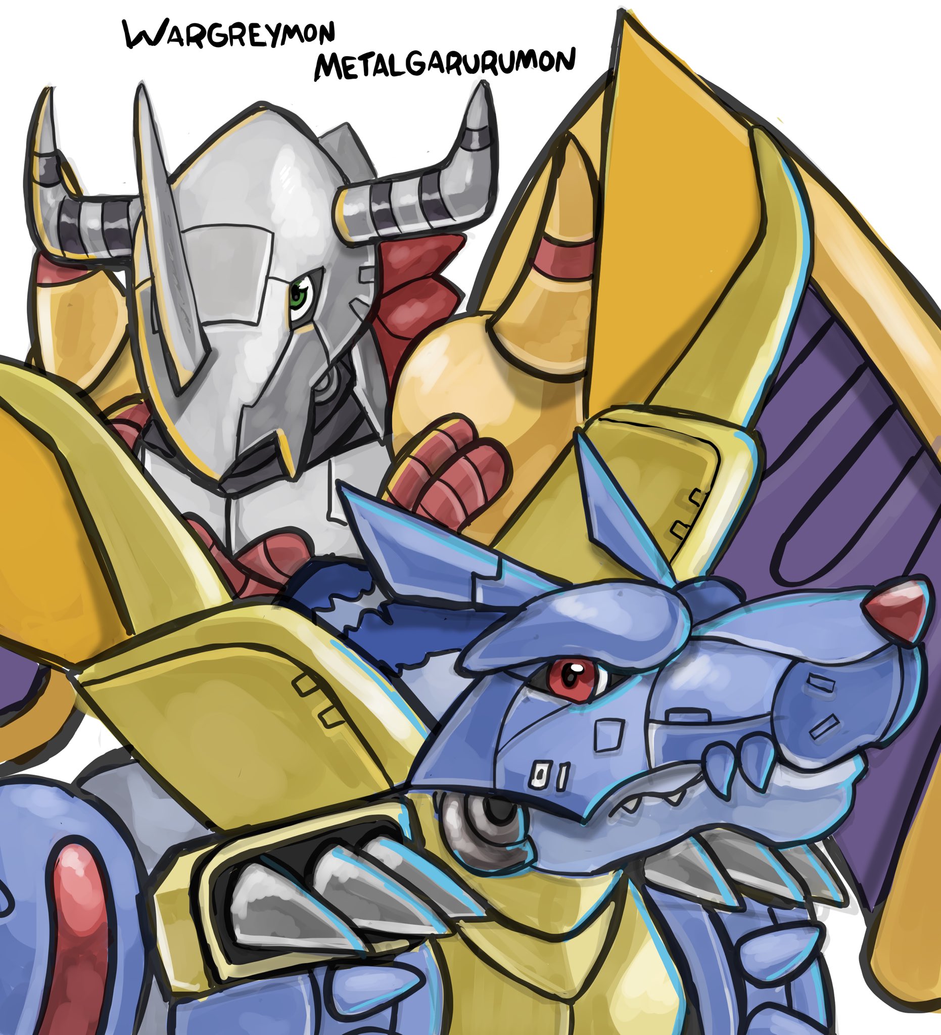 Digimon Wargreymon And Metalgarurumon