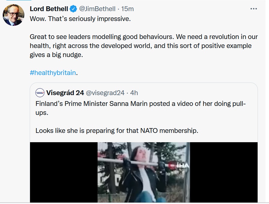 "British Prime Minister Tony Blair (R) smiles with his Slovenian counterpart Anton Rop 23 June ...