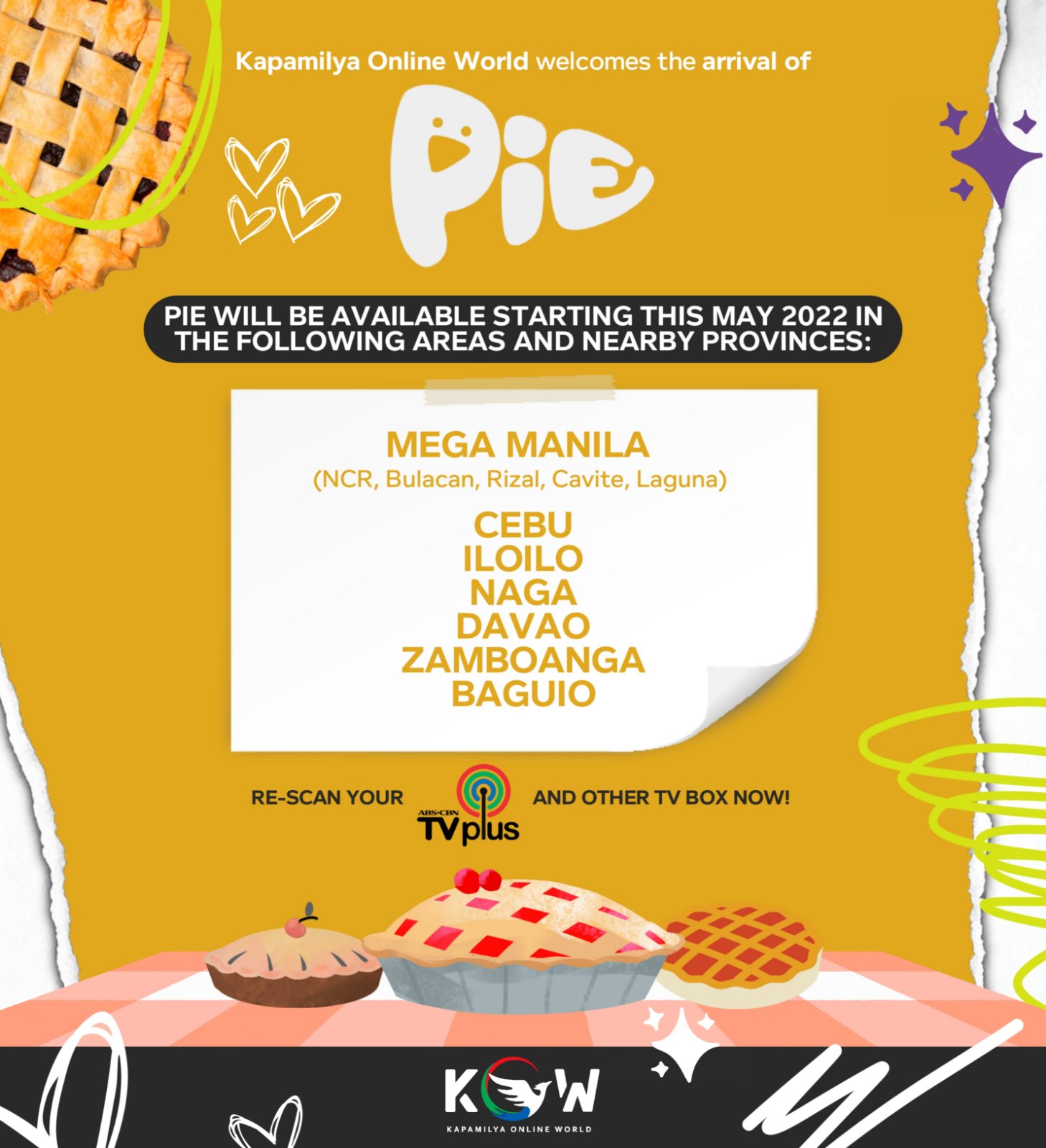 Kapamilya Online World on Twitter: "Mga Kapamilya!! Tumikim ka na ng PIE! 🥧 Mag scan na sa mga ...