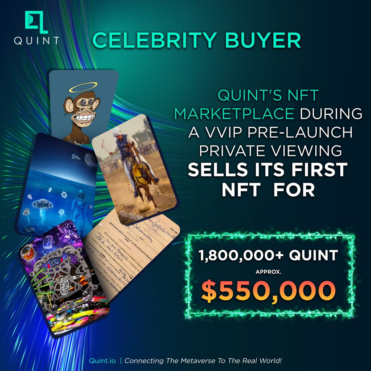 First NFT sold for 1.8m Quint (USD 550k approx) by #Quint boutique NFT ...