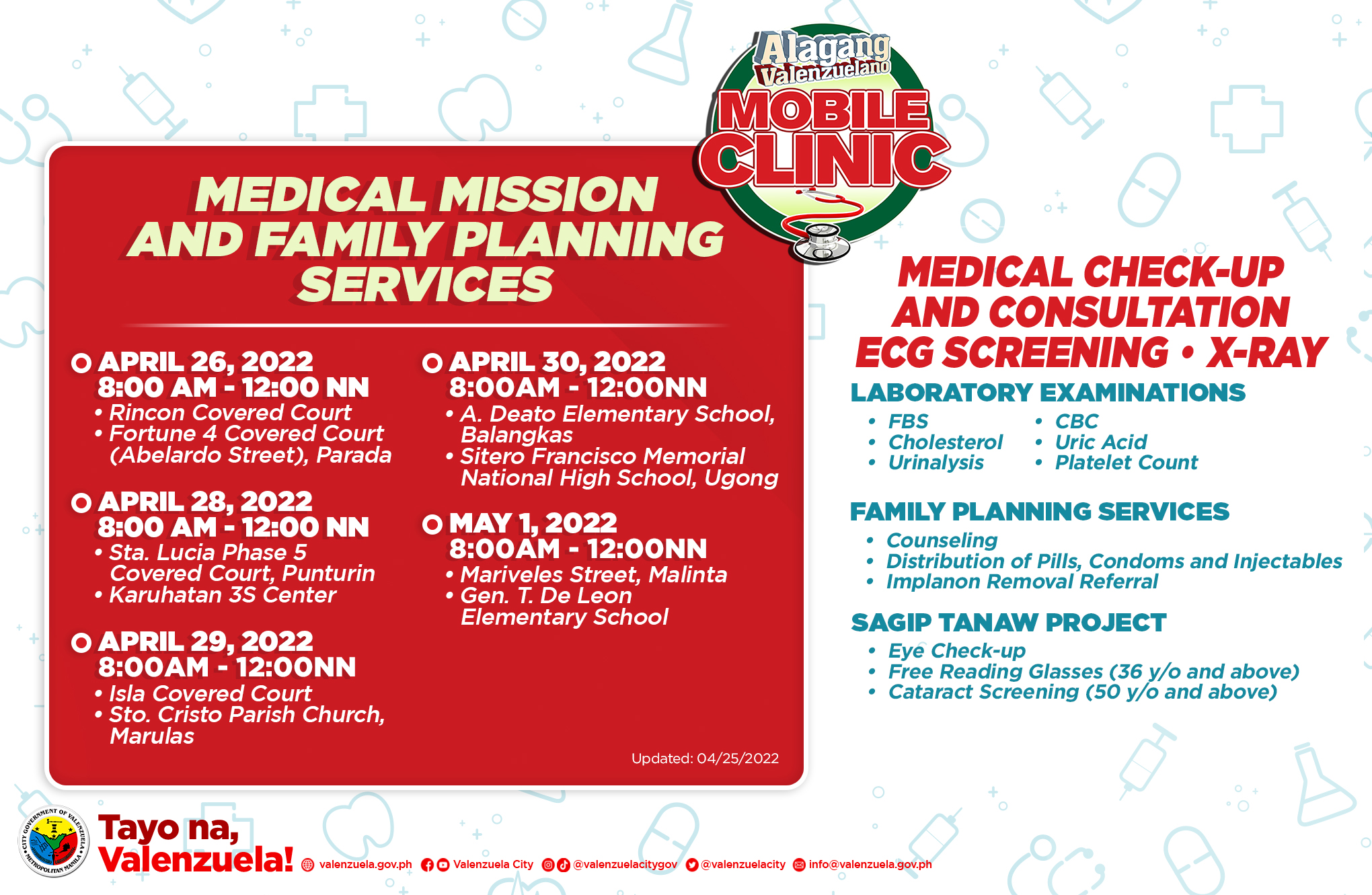 valenzuelacity on Twitter: "Narito ang bagong iskedyul ng ating #AlagangValenzuelano Medical ...